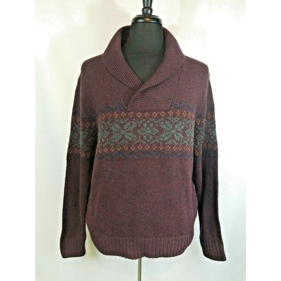 Haggar | Sweaters | Haggar Clothing Wide Collar Burgundy Sweater Men Xl ...